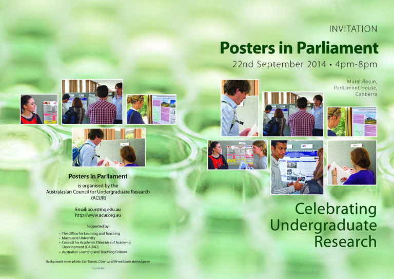 Posters in Parliament 2014 - Australasian Council for Undergraduate ...